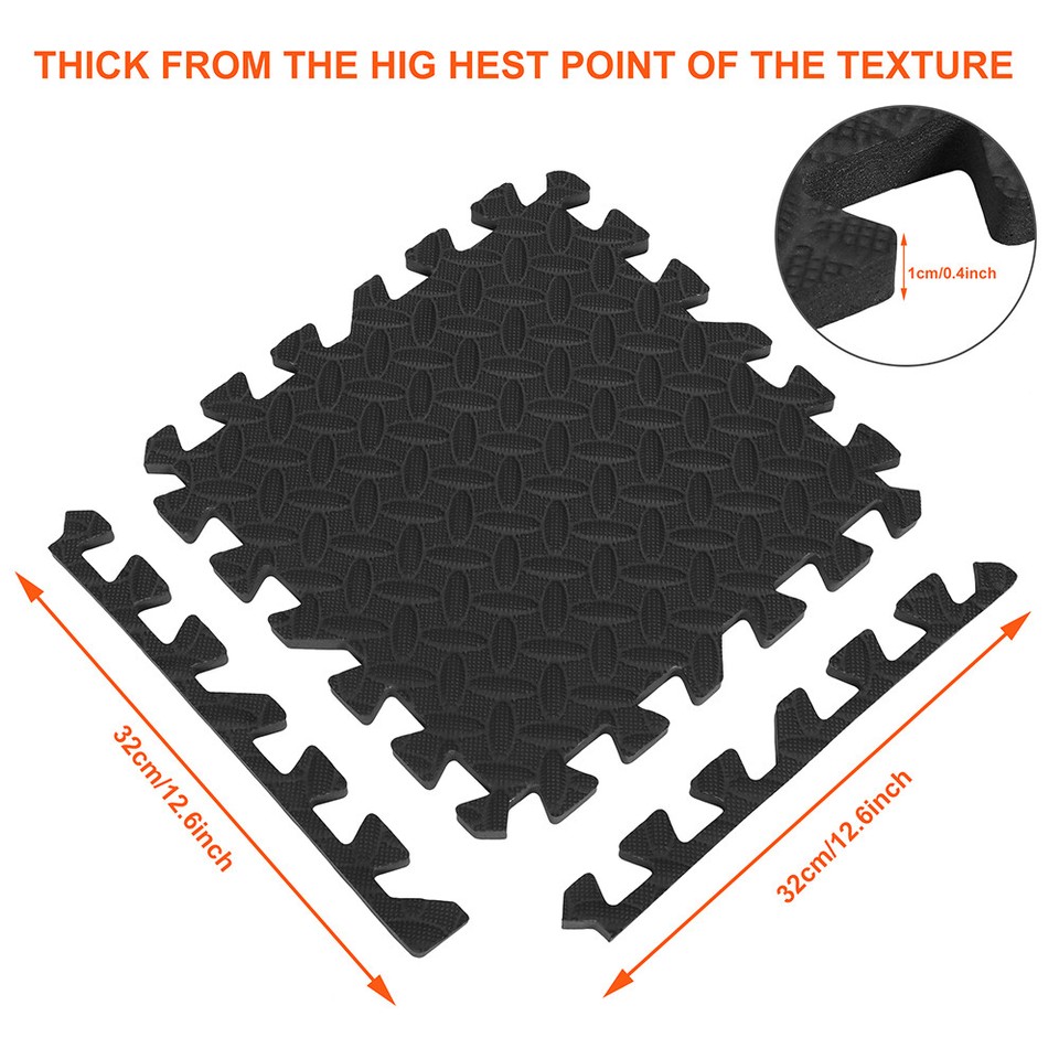 Extra Thick Gym Flooring Interlocking Floor Mats Tiles EVA Soft Foam ...