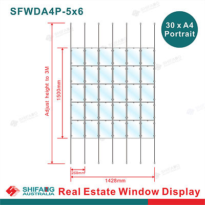 Real Estate Window Display 5x6 A4P, Acrylic Cable Hanging Display ...