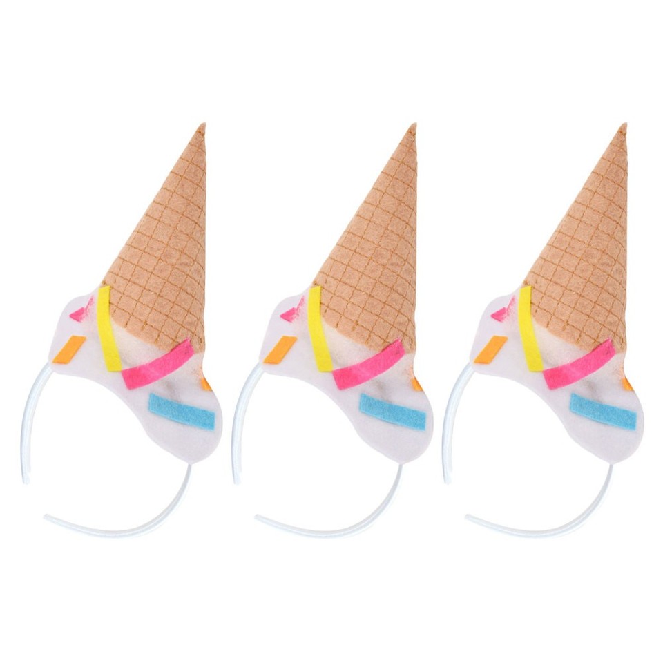 3pcs Ice Cream Cone Headband for Kids, Fun Dessert Themed Hair Hoop ...
