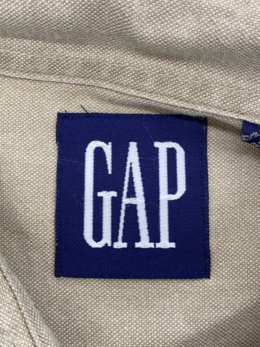 GAP 90s Long Sleeve Shirt XL Cotton BEG Big Tag OLD GAP Button Down V Pocket | eBay