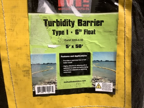 Mutual Industries Floating Silt Fence Turbidity Barrier 6" Float 5'x50 ...