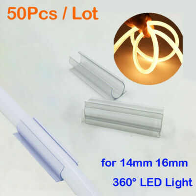 50Pcs* 2" Channel Mounting Holder Clips Rail for 360° Round LED Rope ...