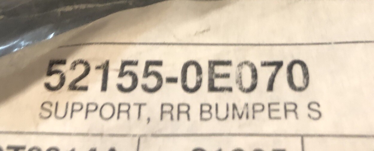 52155-0E070 2014-2019 TOYOTA HIGHLANDER REAR RH BUMPER BRACKET SUPPORT ...