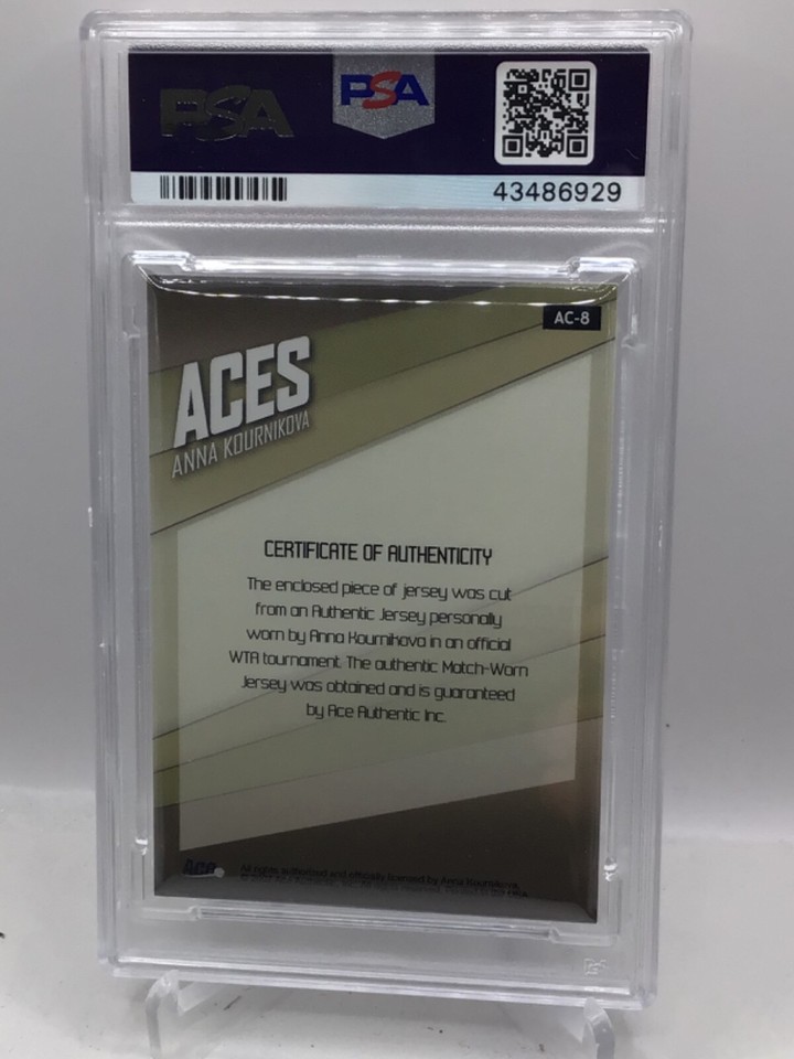 2007 Ace Straight Sets Aces-Material #AC-8 Anna Kournikova PSA 9 (Top ...