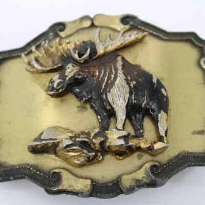 Vintage The Moose Belt Buckle - Bronze? | eBay