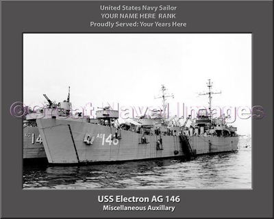 USS Electron AG 146 Personalized Canvas Ship Photo Print Navy Veteran ...