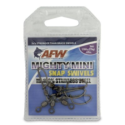 American Fishing Wire Mighty Mini Snap Swivels (100-Percent Stainless ...