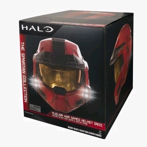 Halo MJOLNIR War Games Helmet (Red) with Lights and Display Stand In ...