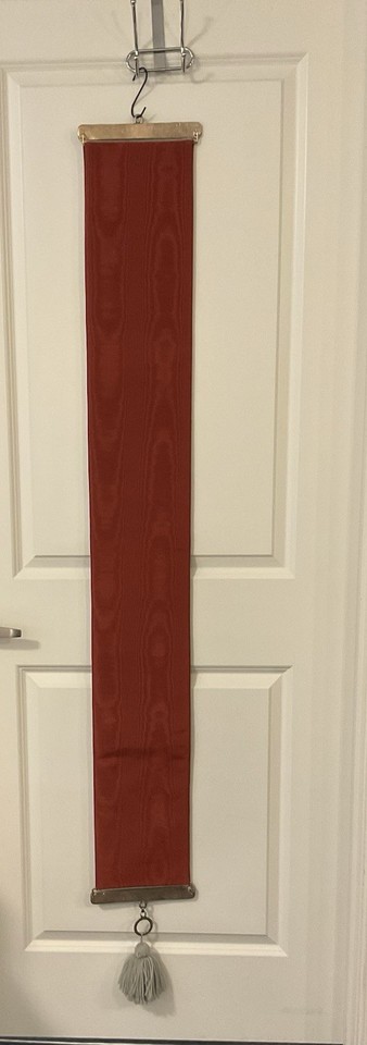 Vintage Tapestry Bell Pull Metal Wall Hanging Needlepoint 64” Blue ...