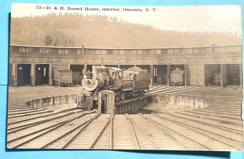 DELAWARE HUDSON ROUNDHOUSE RAILROAD LOCOMOTIVE ONEONTA NEW YORK OTSEGO ...