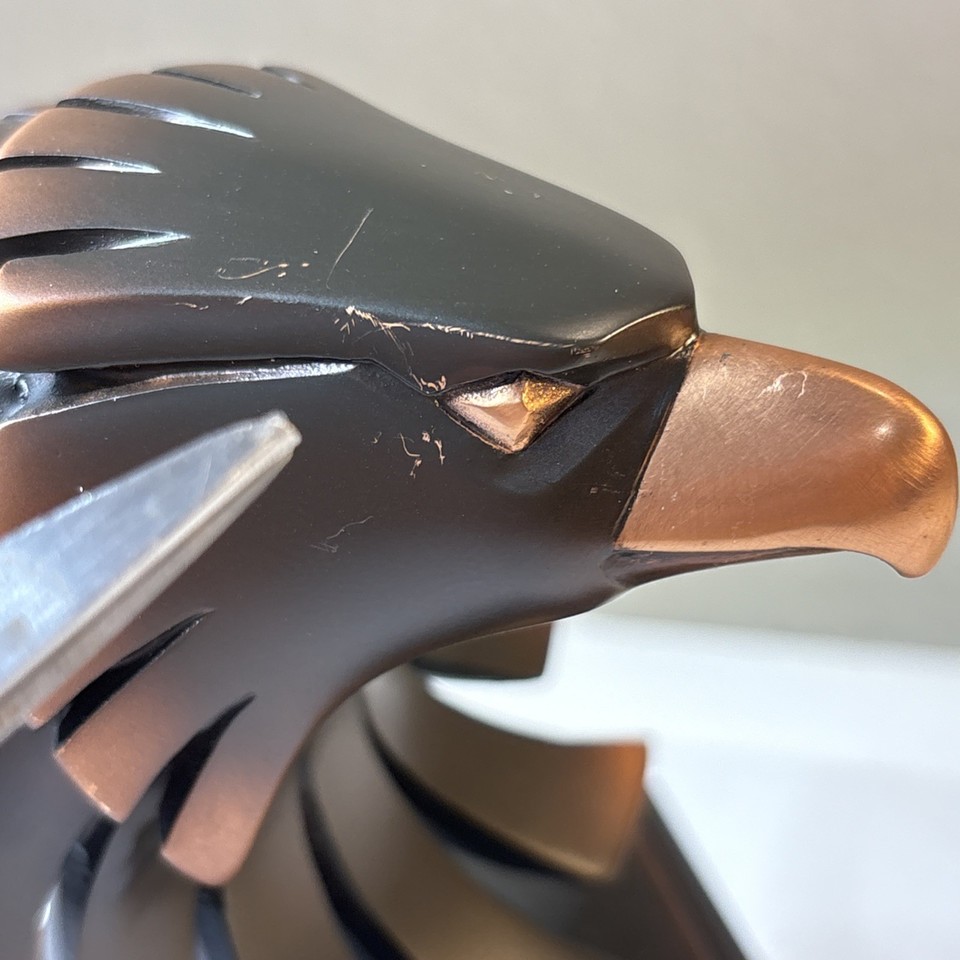 Eagle Head Trophy Decor Display Copper Colored Resin With Black Base 7 ...