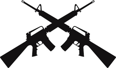 6" CROSSED M-16 RIFLES NILITARY RIFLE DECAL STICKER USA MADE | eBay