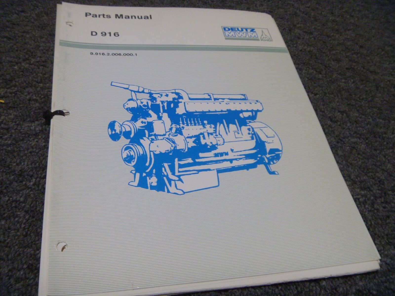 Deutz MWM D916 Diesel Engine Parts Catalog Manual Book 9.916.2.006.000 ...