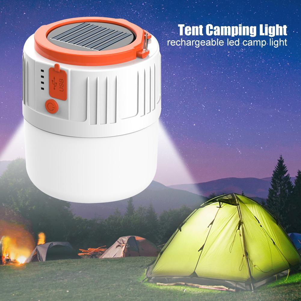 V65 Solar LED Camping Light USB Rechargeable Lantern Outdoor Tent Lamp ...