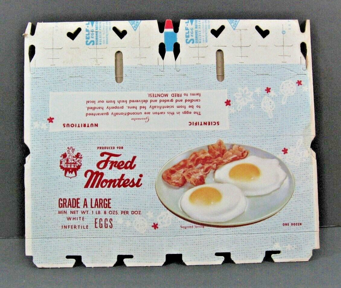 Vintage Fred Montesi One Dozen Egg Carton Box Memphis Tenn Old Store ...