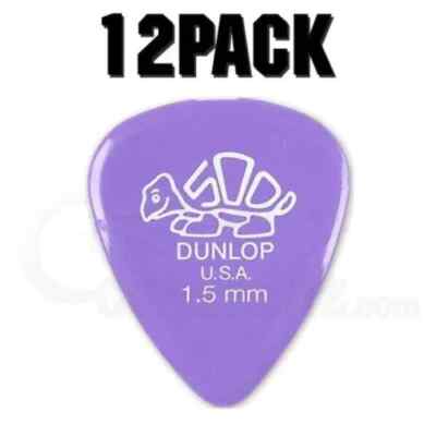 Jim Dunlop 1.5 mm Delrin 500 Electric Guitar Plectrum Picks X12 PACK ...