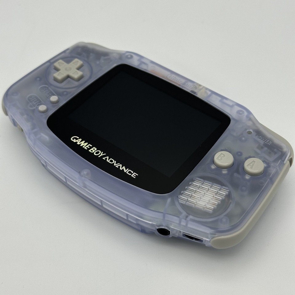 Nintendo Game Boy Advance Glacier Blue GBA Modded IPS V2 Backlit Screen ...