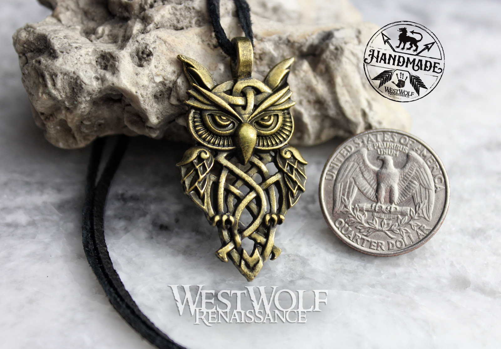 Viking or Celtic Wise Owl Pendant - Silver or Bronze - Norse/Knot/Bird ...