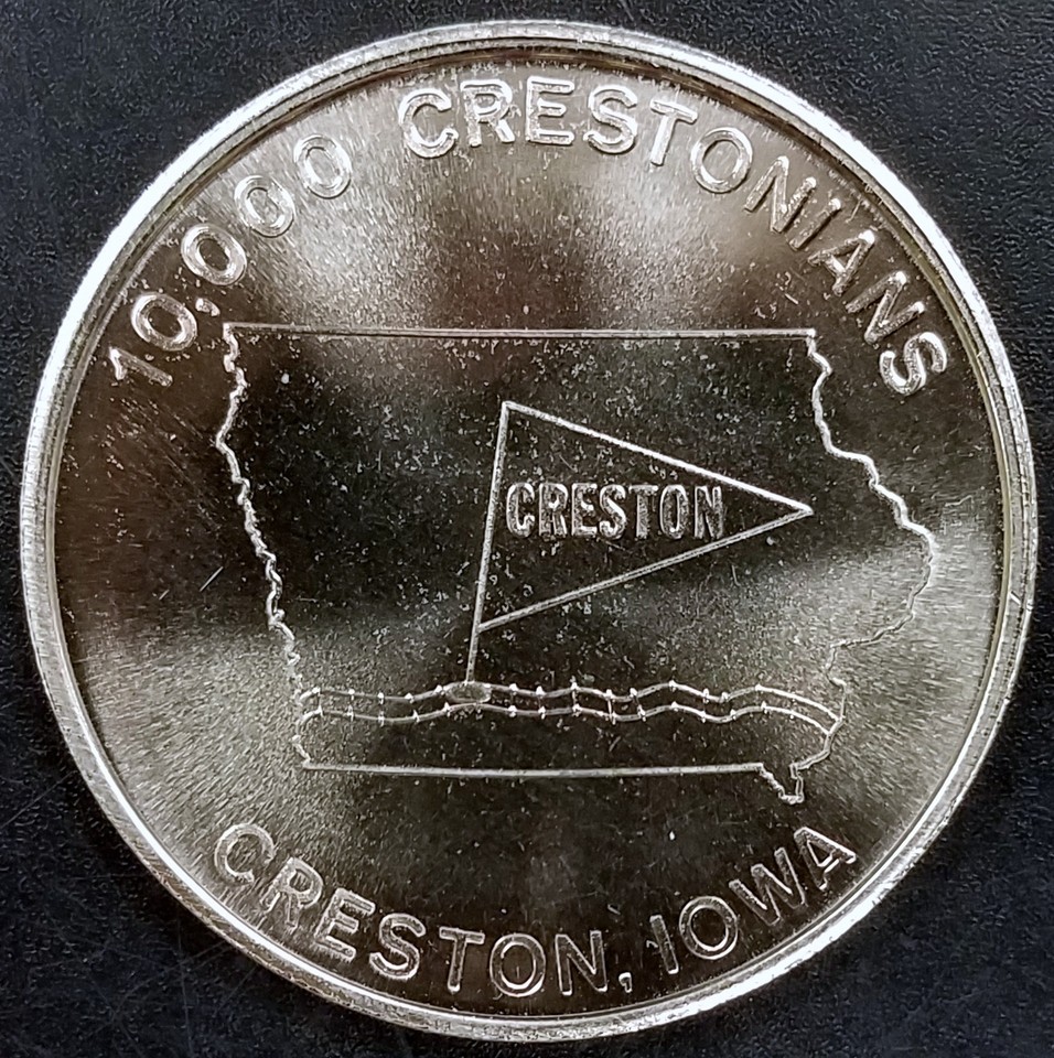 1981 Creston, Iowa 4th of July, C.B.&Q, Roundhouse metal token! 41 mm ...