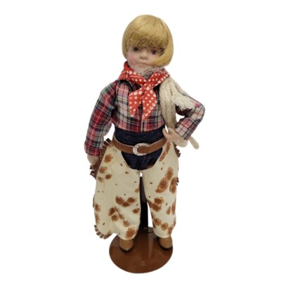 Avon 1993 "Howdy Partner" Fine Porcelain Doll Childhood Dream Western ...
