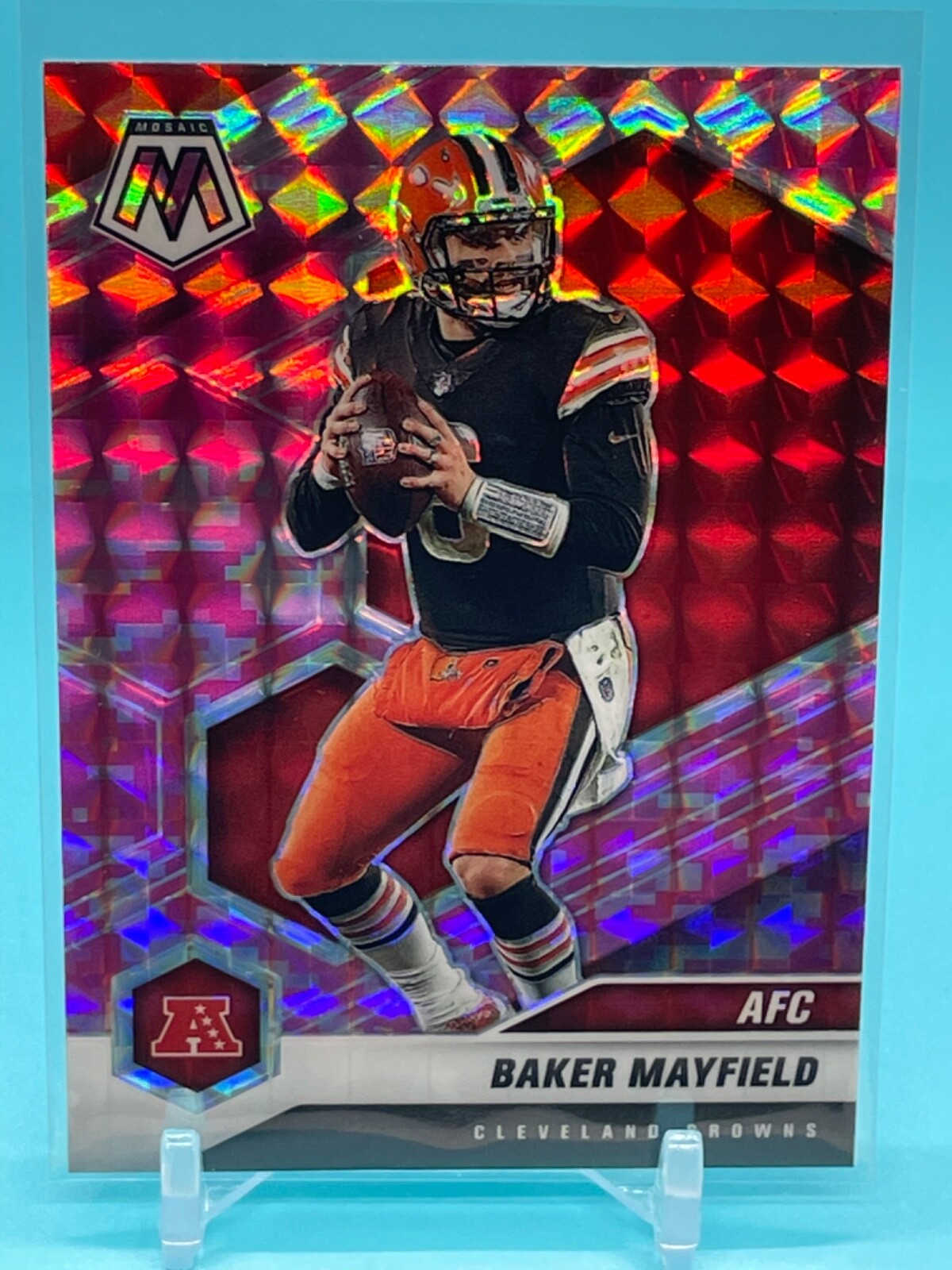 2021 Panini Mosaic Football Baker Mayfield AFC PINK CAMO #225 Browns ...