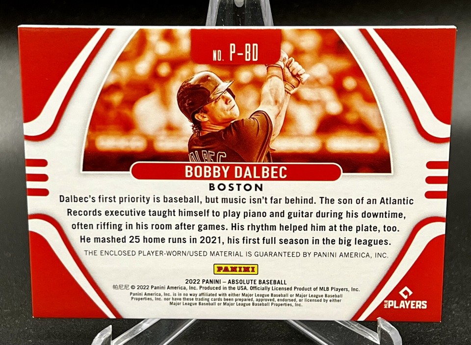 Bobby Dalbec 2022 Absolute Patches Jersey Relic #87/99 #PBD Boston Red ...