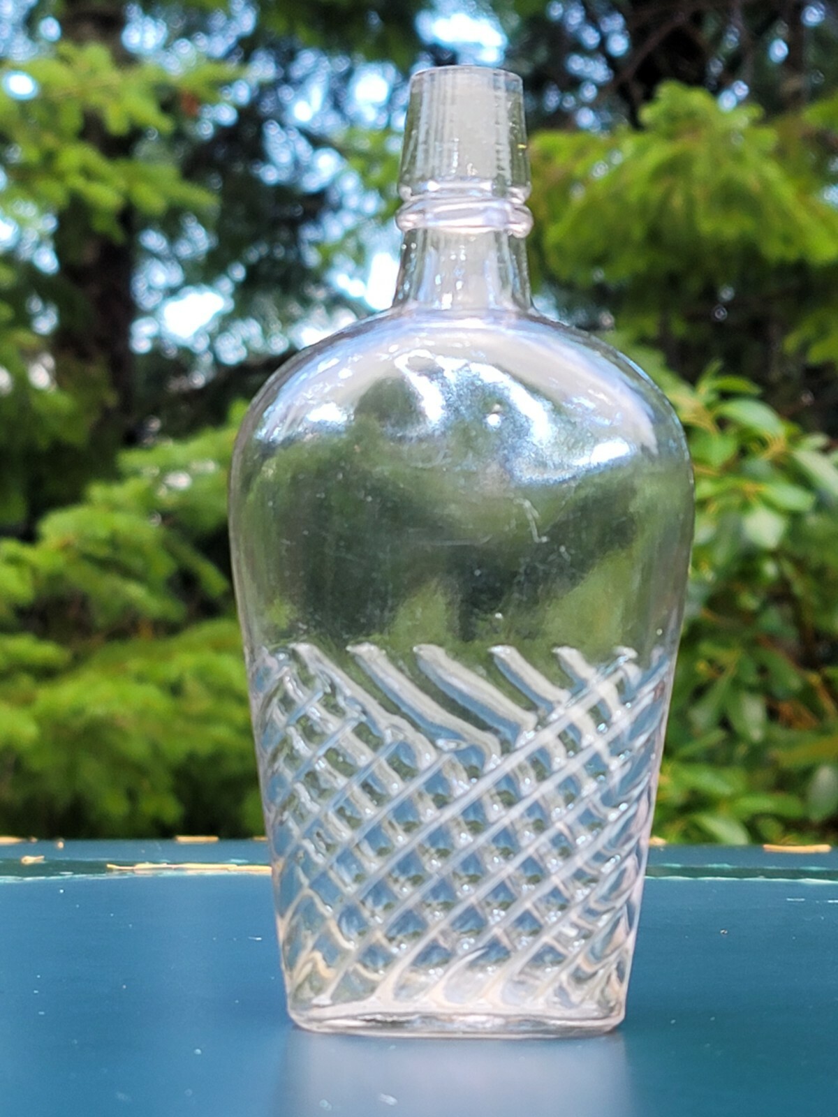 1890's Neat " SWIRL" Whiskey Flask☆ Antique Horseshoe Liquor Bottle ...