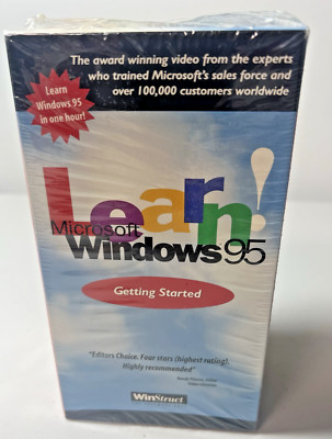 Microsoft Learn Windows 95 New Sealed 3-Pack Certified Professional VHS ...