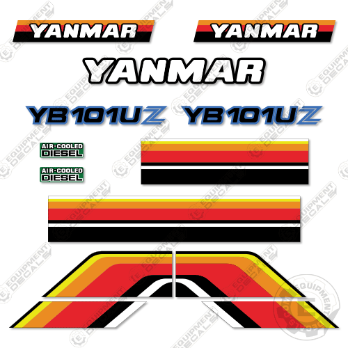 Fits Yanmar YB101UZ Decal Kit Mini Excavator - 7 YEAR OUTDOOR 3M VINYL ...