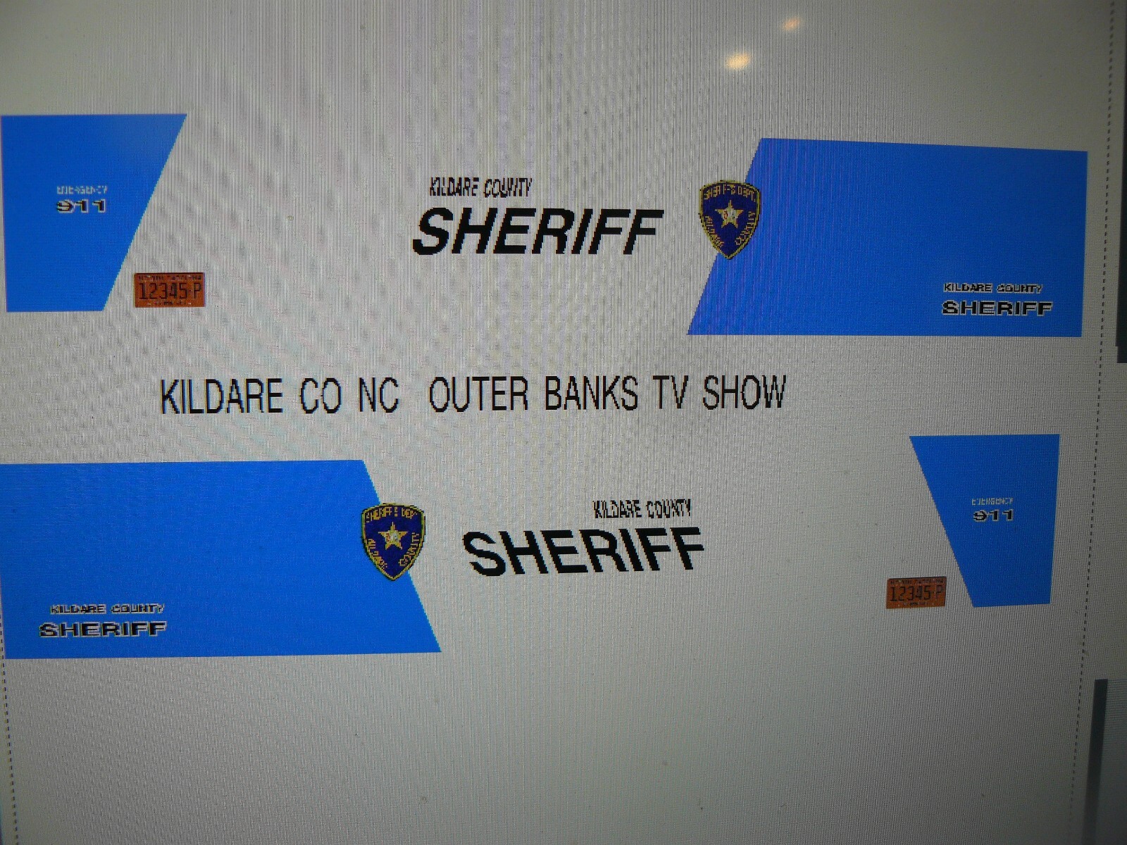 Kildare County NC Sheriff Decals (outer banks TV Show) Decals 1:24 | eBay