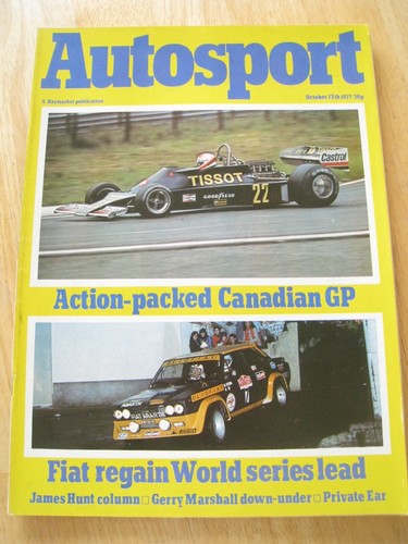AUTOSPORT MAGAZINE OCT 1977 CANADIAN GP FIAT WORLD SERIES LEAD GERRY ...