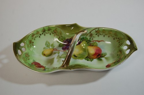 Vintage IPF Germany Porcelain Fruit Design Oblong Handled Dish | eBay