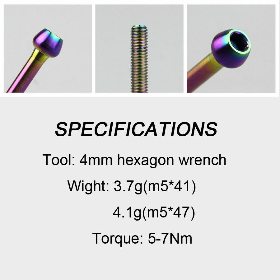 1pcs * M5 x 41mm /47mm Titanium alloy Ti Screws Bolts For Seatpost Seat ...