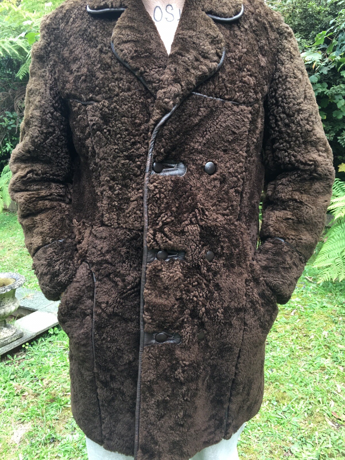 RARE Knight Tailors Ltd Sheep Wool Coat With Leather … - Gem