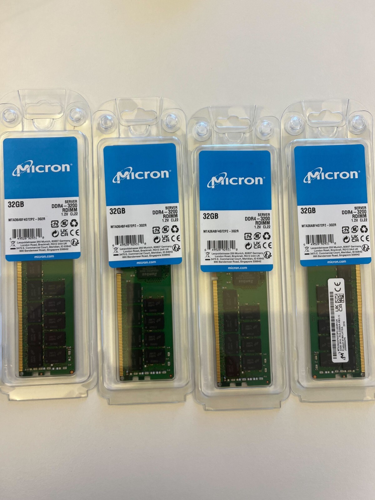 Micron 32GB DDR4-3200 RDIMM 2Rx4 CL22 MTA36ASF4G72PZ-3G2R Server Memory ...