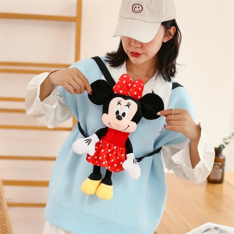 Disney Minnie Mouse Plush Backpack Cute Shoulder Bag Gift for Girls ...