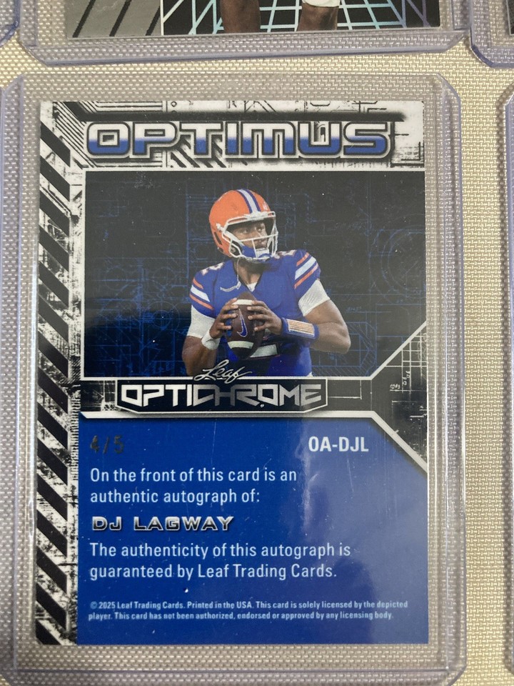 Leaf Dj Lagway Auto Lot /5,/6 Plus Base And Numbered Florida Gators Qb ...