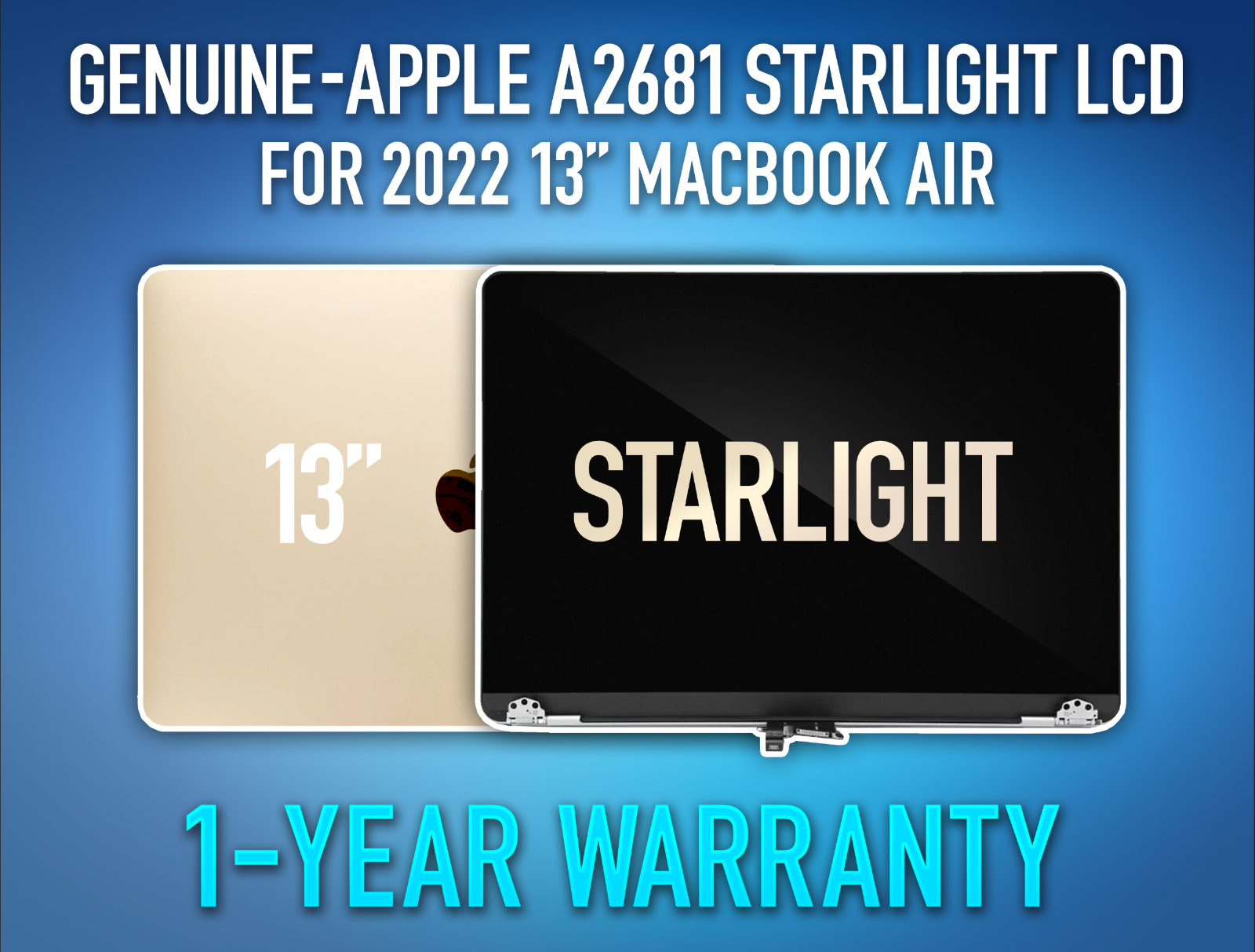 GENUINE APPLE 2022 "A" A2681 Starlight LCD Display Assembly MacBook Air ...