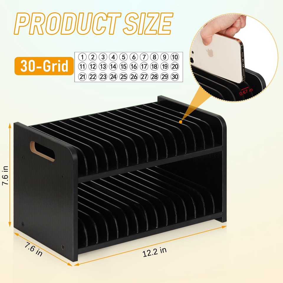 Cell Phone Storage Classroom Cell Phone Holder Adjustable Wooden ...