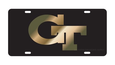 GT GEORGIA TECH Black Mirrored License Plate / Car Tag | eBay