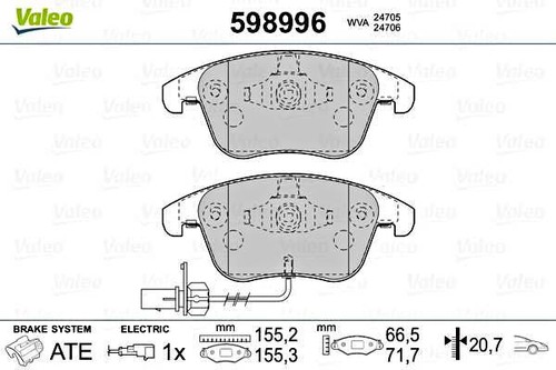 VALEO Disc Brake Pad Set Front For AUDI A4 Allroad Avant A5 Q5 8F7 ...