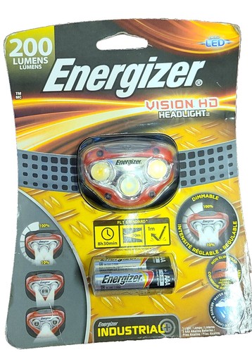 Energizer Vision HD Headlight LED 200 lumens Headlamp Head Torch 3AAA ...