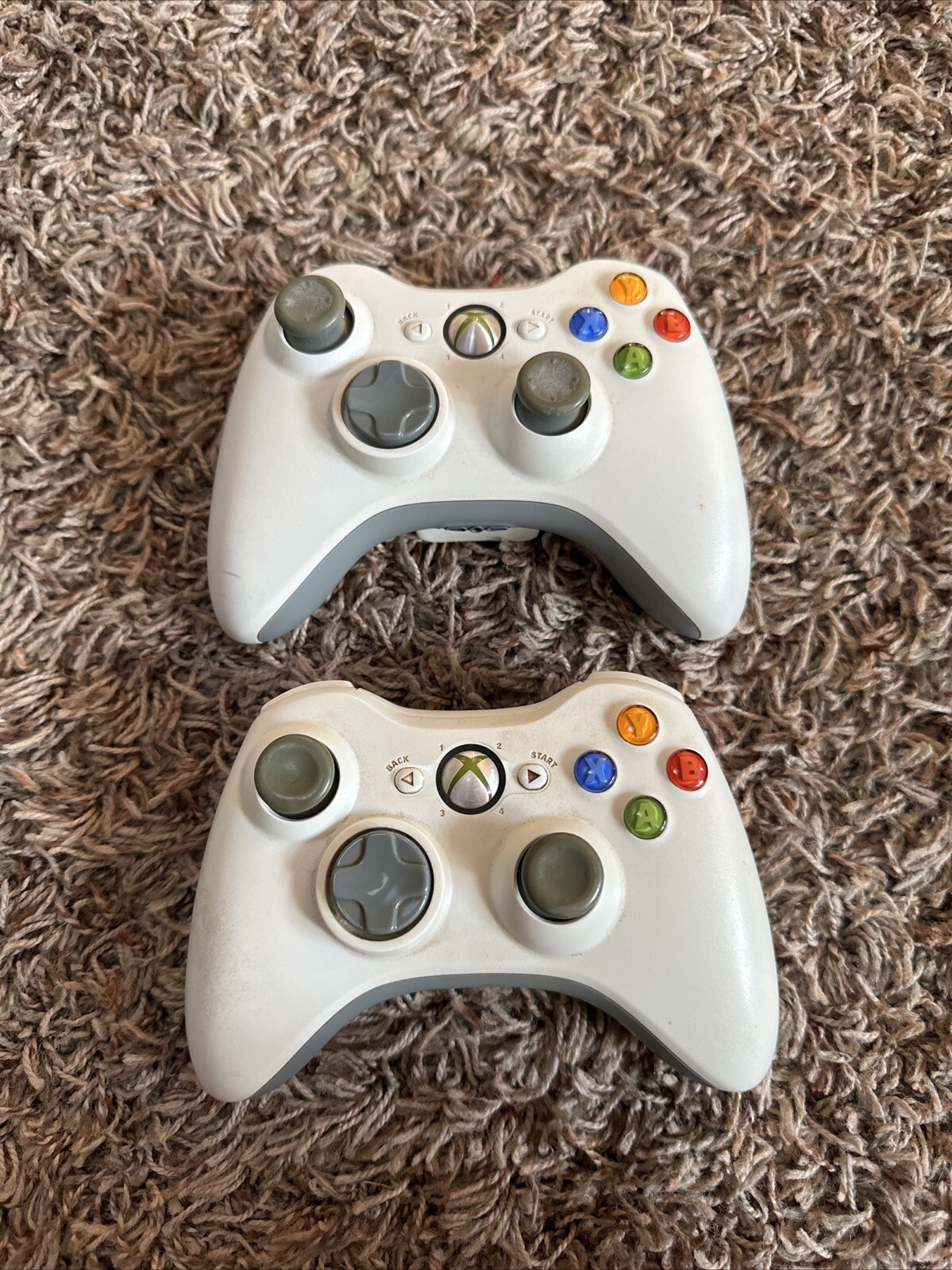 Lot of 2 Microsoft XBOX remote wireless controllers (Untested) One Back ...