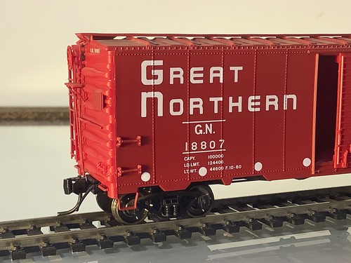 HO GN 40' Boxcar w/ Early IDNE: Great Northern - Vermilion: Single Car, details! | eBay