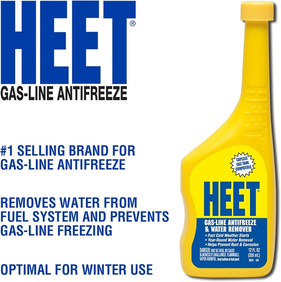 HEET Gas-Line Antifreeze And Water Remover - Removes Water From Fuel ...