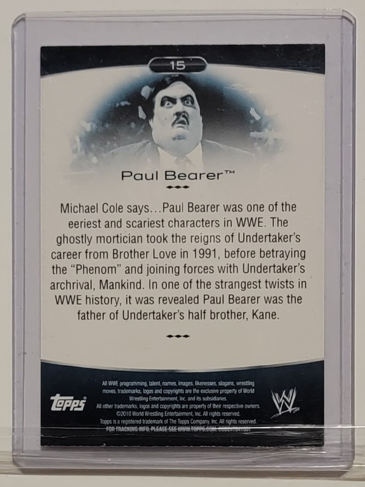 Paul Bearer WWE '10 Topps Platinum WWF Undertaker Manager Wrestling ...