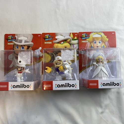 Super Mario Odyssey Amiibo Set (3 Individual figures) Mario, Bowser, Peach | eBay