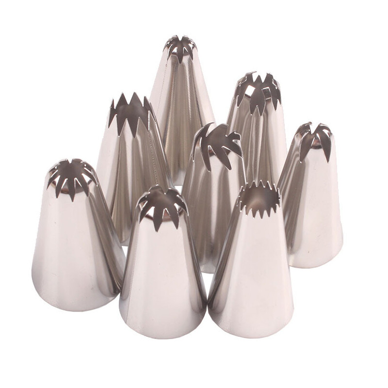 8PCs Cream Nozzle Cake Decor Piping Tips Cake Nozzle Kitchen Baking ...