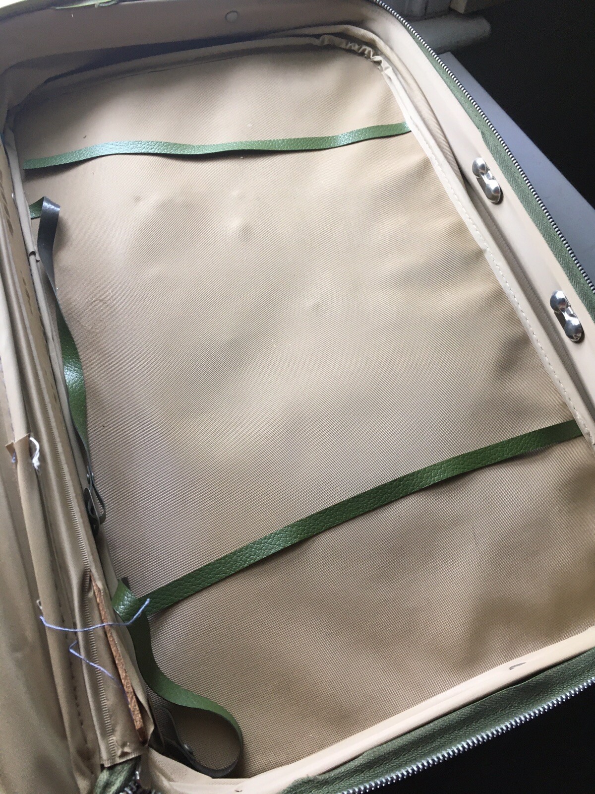 Vintage 70s Small Mid Century Modern Green Floral Suitcase Luggage Doll ...