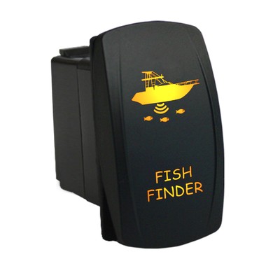 FISH FINDER 6M40O Rocker Switch 12V 20A LED orange ON/OFF waterproof ...